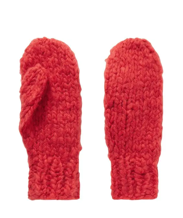 Suzie Kondi Mire Ribbed Cashmere Mittens - Red