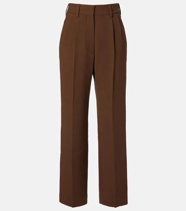 BLAZÉ MILANO Fox High-rise Virgin Wool Crepe Wide-leg Pants