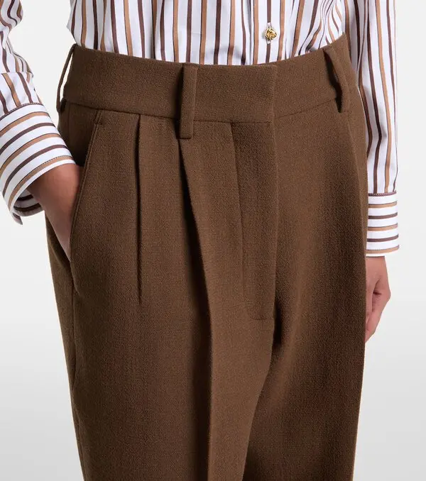 BLAZÉ MILANO Fox High-rise Virgin Wool Crepe Wide-leg Pants