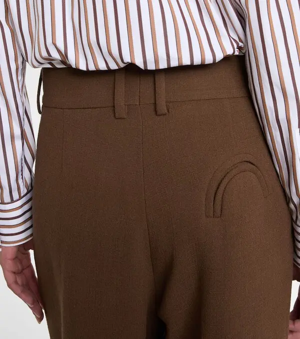 BLAZÉ MILANO Fox High-rise Virgin Wool Crepe Wide-leg Pants