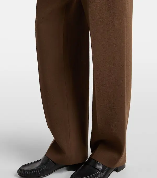 BLAZÉ MILANO Fox High-rise Virgin Wool Crepe Wide-leg Pants