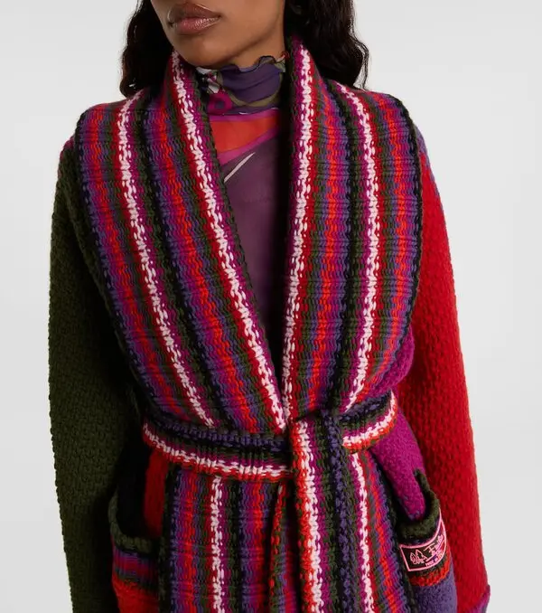Emilio Pucci Striped Wool Wrap Cardigan - Multicoloured
