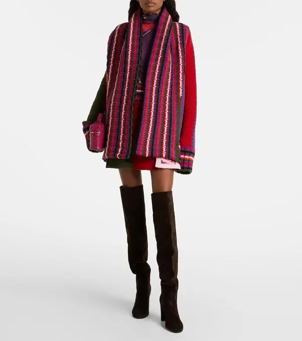 Emilio Pucci Striped Wool Wrap Cardigan - Multicoloured