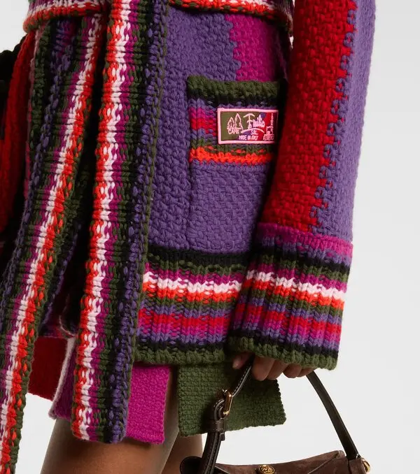 Emilio Pucci Striped Wool Wrap Cardigan - Multicoloured