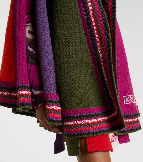 Emilio Pucci Colorblocked Wool Cape