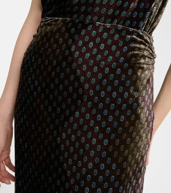 Dries Van Noten Printed Satin Maxi Skirt