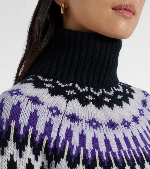 Bogner Ingrid Jacquard Cashmere Turtleneck Sweater - Black
