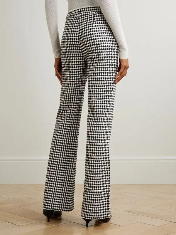 Cara Cara Christopher Houndstooth Wool-blend Wide-leg Pants