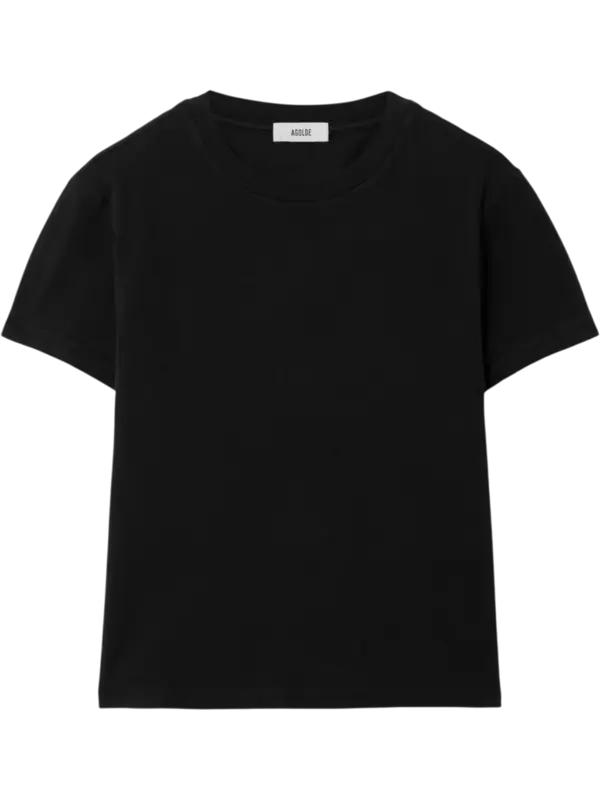 AGOLDE Adine Cropped Organic Cotton-jersey T-shirt - Black