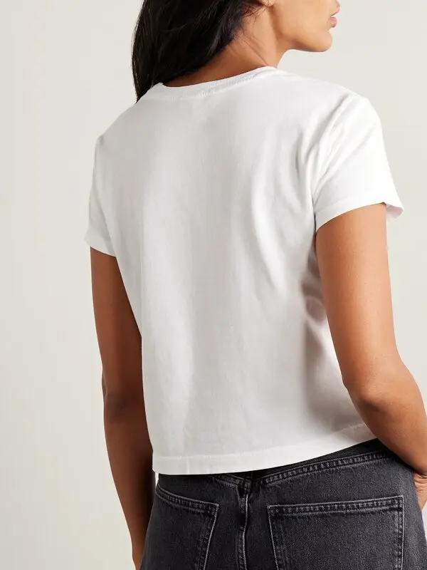 AGOLDE - Adine Cropped Organic Cotton-Jersey T-Shirt