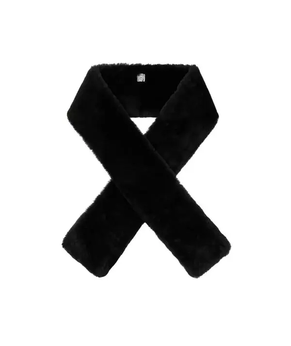 TOTEME Tuxedo Shearling Scarf - Black
