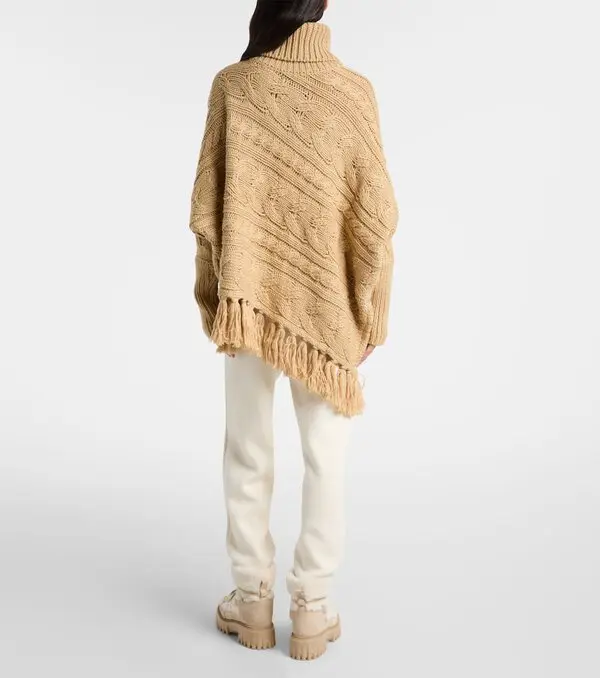 Goldbergh Asymmetrical Turtleneck Wool-blend Sweater With Fringing