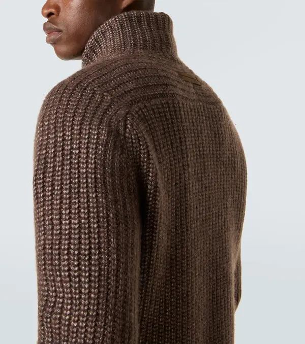 Zegna Cashmere And Silk Ribbed Sweater