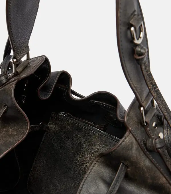 Isabel Marant Étoile Bolton Medium Leather Shoulder Bag - Brown