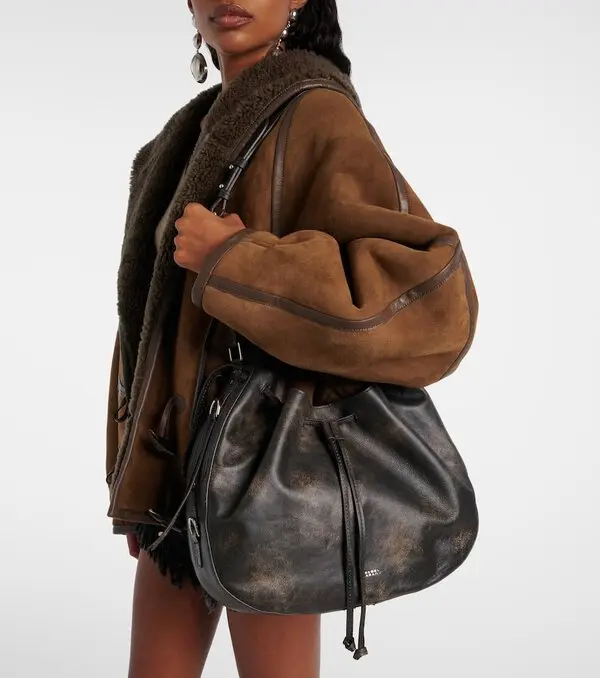 Isabel Marant Étoile Bolton Medium Leather Shoulder Bag - Brown