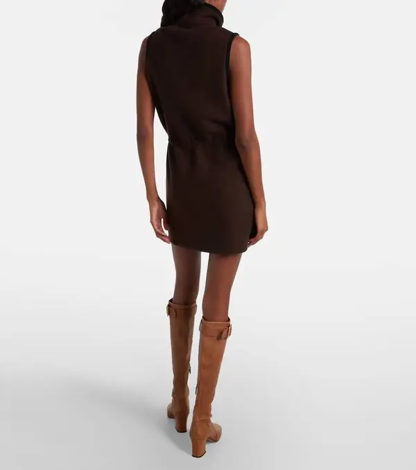Miu Miu Logo Fleece Minidress
