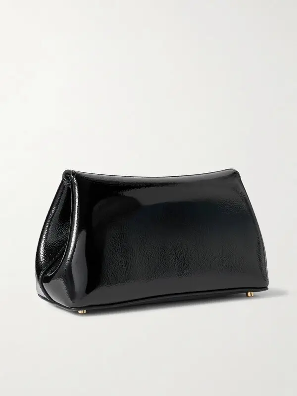 TOTÊME - T-Lock Mini Textured Patent-Leather Clutch