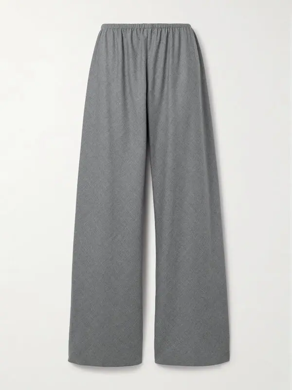 THE ROW Gala Wool-flannel Wide-leg Pants