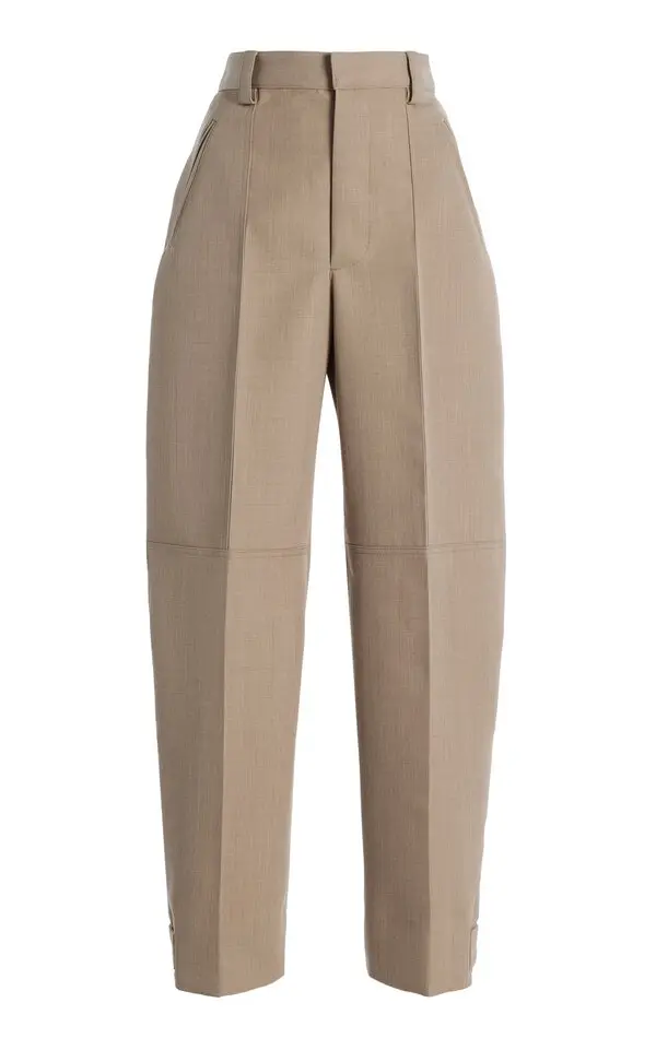 Bottega Veneta Wool-twill Tapered Trousers - Neutral