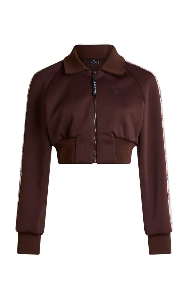 Etro Cropped Scuba Track Jacket - Brown
