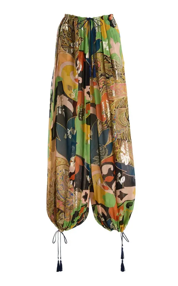 Etro Metallic Silk Balloon Pants - Multi