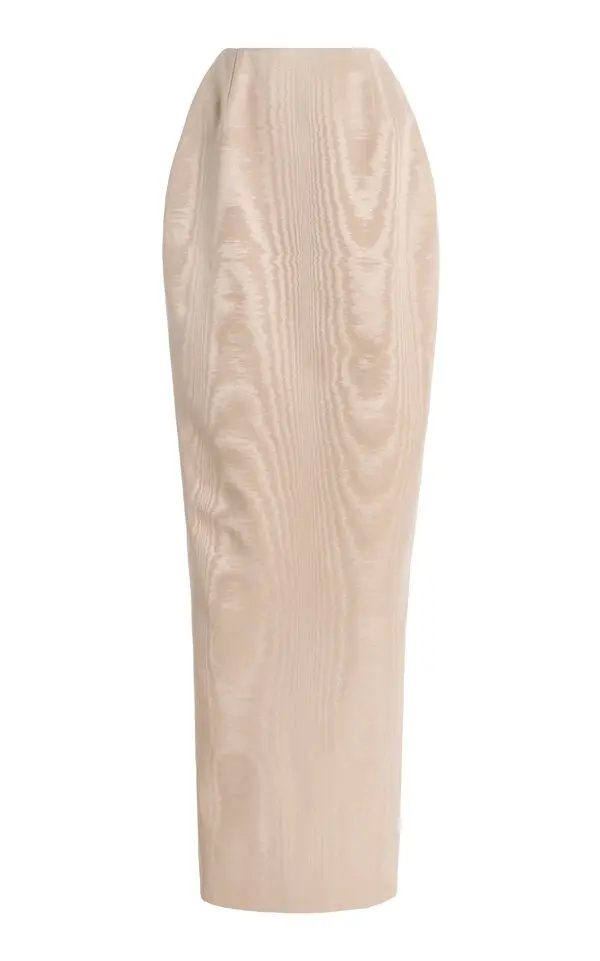 WIEDERHOEFT Floor-length Moire Skirt - Silver