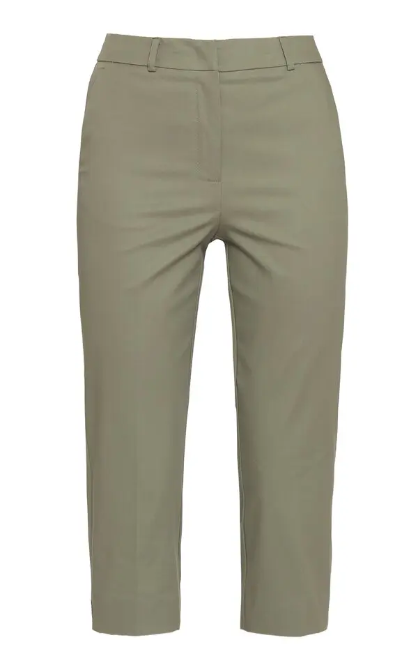 DES_PHEMMES Mid-rise Tailored Capri Pants - Green