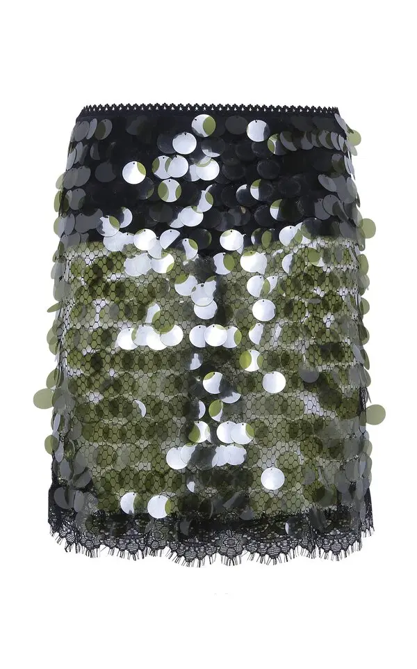 SIEDRES Helene Sequined Knee-length Skirt - Khaki