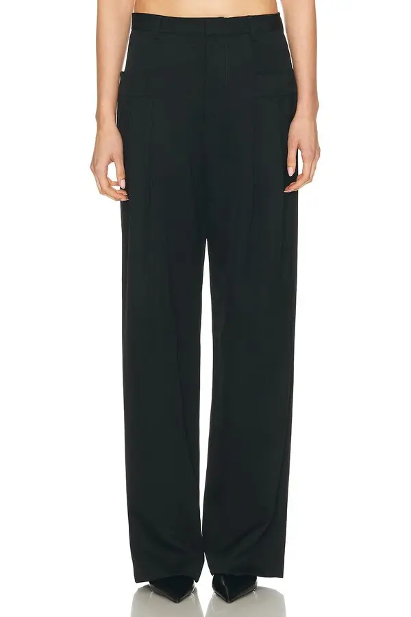 R13 Pleated Pocket Trouser - Black