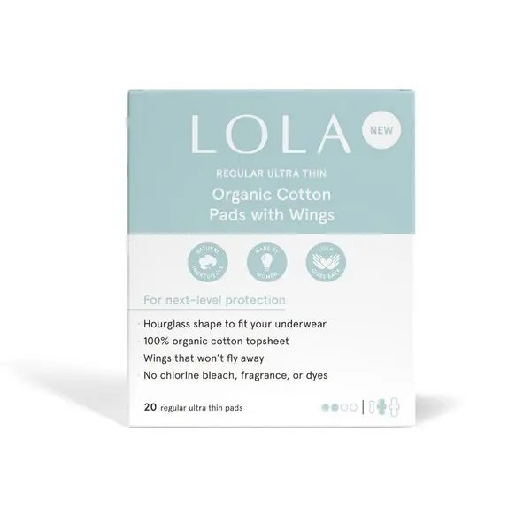 Lola Regular Organic Cotton Pads With Wings - One-color