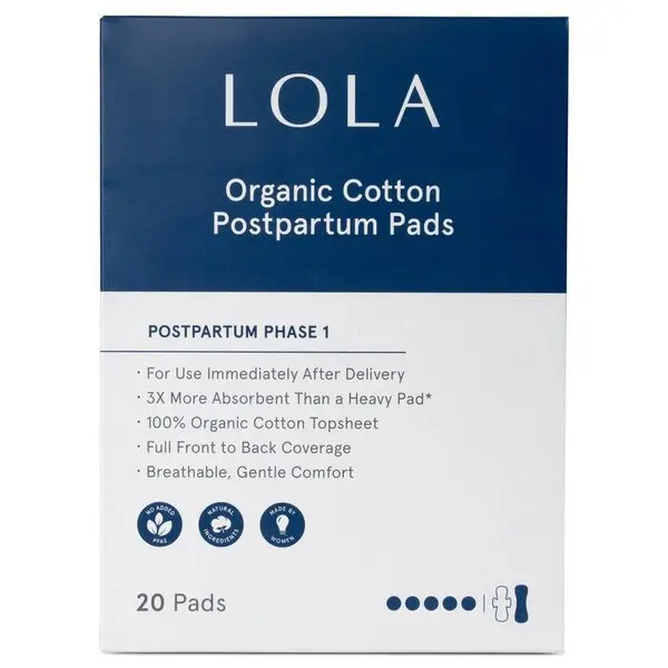 Lola Organic Cotton Postpartum Pads Phase 1 - One-color