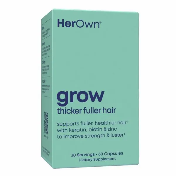 HER OWN Grow Capsules: Supports Fuller, Healthier Hair With Keratin, Biotin And Zinc - One-color