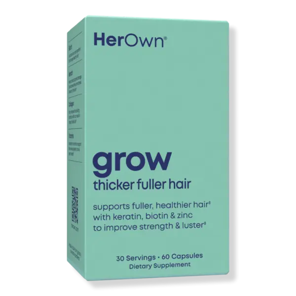 HER OWN Grow Capsules: Supports Fuller, Healthier Hair With Keratin, Biotin And Zinc - One-color
