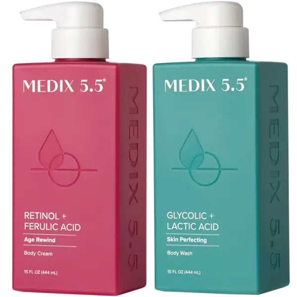 MEDIX 5.5 Retinol + Ferulic Acid Body Cream & Glycolic Acid + Lactic Acid Exfoliating Body Wash - One-color