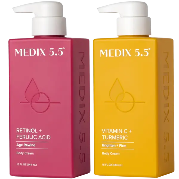 MEDIX 5.5 Retinol Body Lotion & Vitamin C Body Cream Moisturizer 2pc Set - One-color