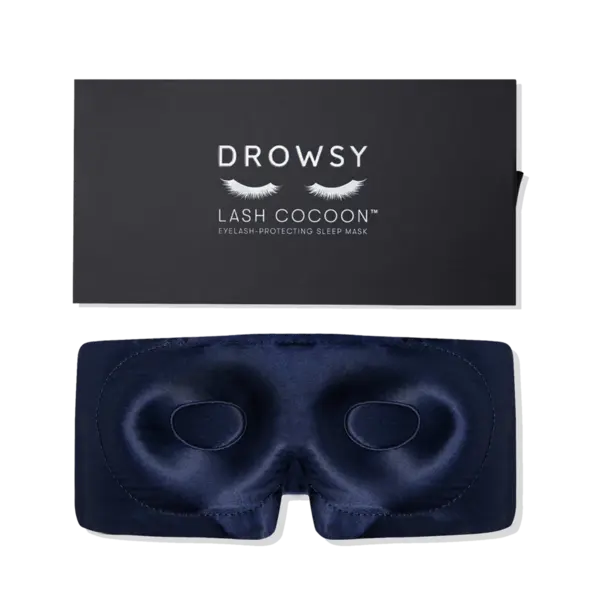 DROWSY Eyelash Protecting Silk Sleep Mask - Midnight Blue