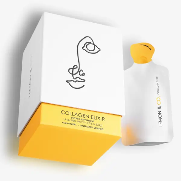 LEMON AND CO. COLLAGEN Liquid Collagen Drink Mix | Daily Elixir With Marine Collagen & Vitamin C – Lemon Infused - One-color
