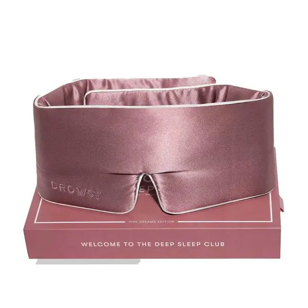 DROWSY Pipe Dreams Silk Sleep Mask - Damask Rose