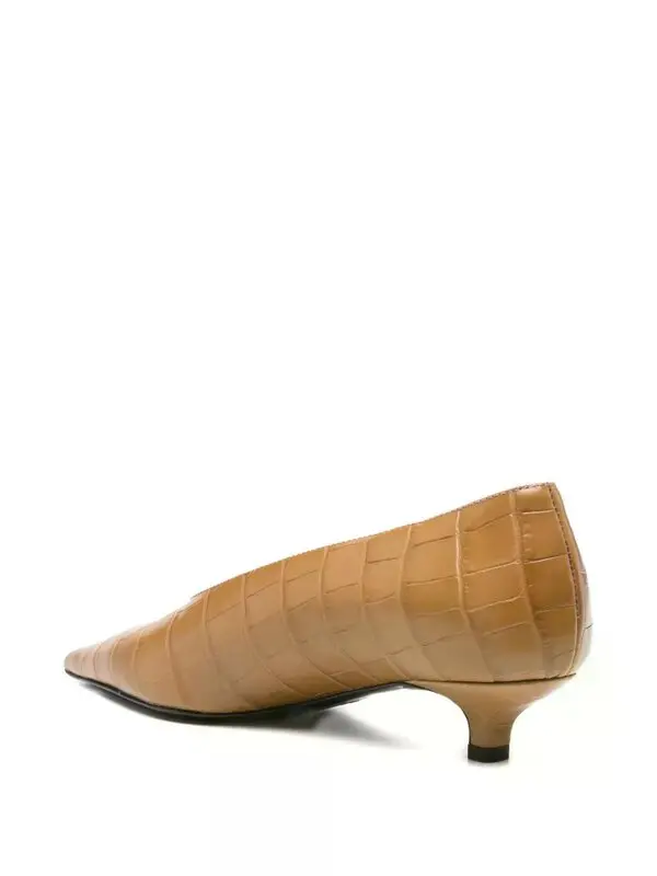 TOTEME 20mm Croc-embossed Pointed-toe Pumps - Neutrals