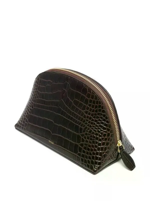 TOTEME Crocodile-embossed Clutch - Brown