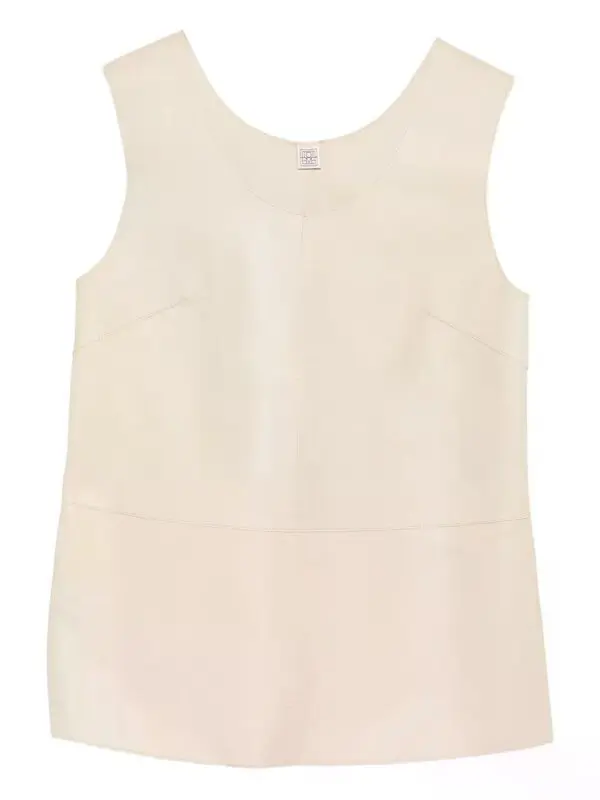TOTEME Scoop-neck Leather Top - Neutrals