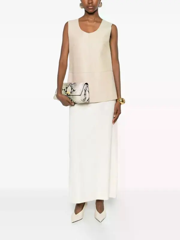 TOTEME Scoop-neck Leather Top - Neutrals