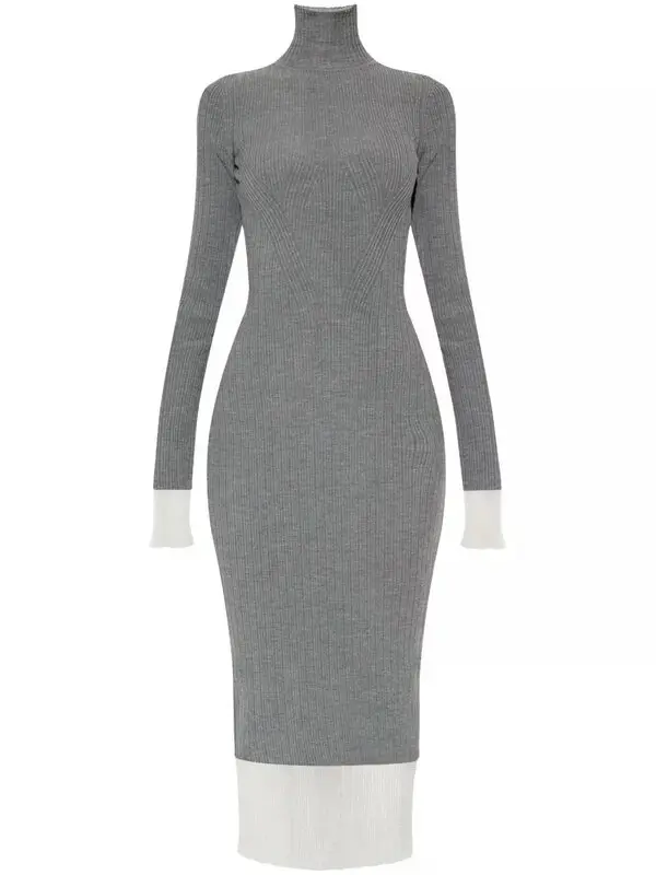 Sportmax Layered Ribbed Midi Dress