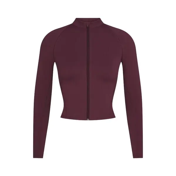 NIKESKIMS Matte Mock Neck Full Zip Jacket - Red