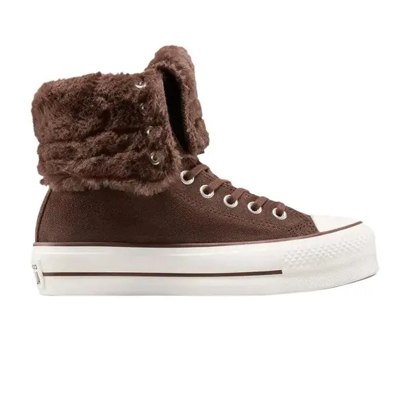 CONVERSE All Star Fold Over Lift High Top Sneakers - Brown