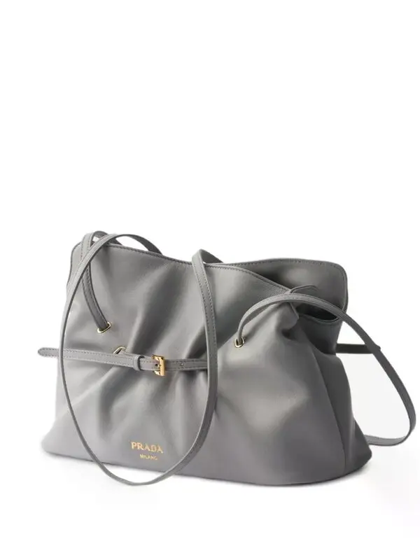 Prada Leather Tote Bag - Grey