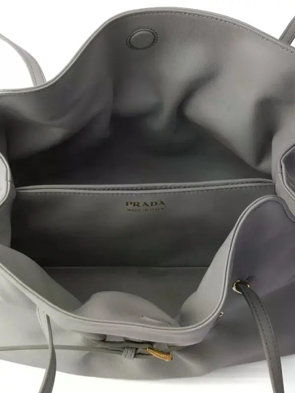 Prada Leather Tote Bag - Grey