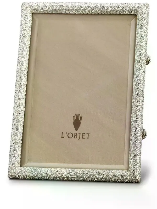L'Objet Rectangular Pave Photo Frame - Silver