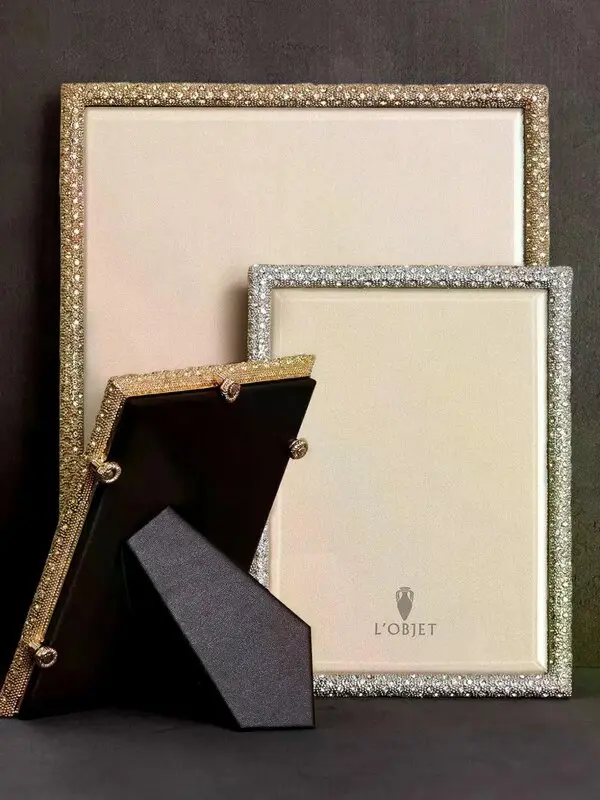 L'Objet Rectangular Pave Photo Frame - Silver