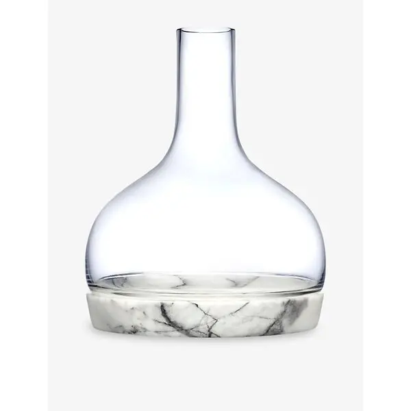 NUDE Chill Crystal Glass Carafe And Marble Base Set